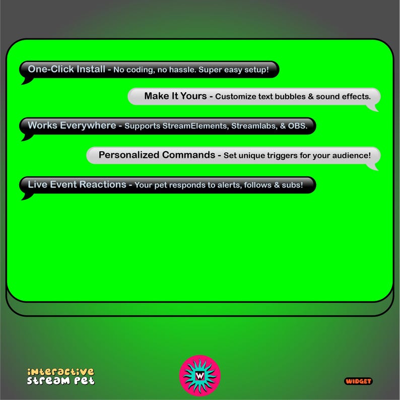 Toxic Slime Stream Pet Overlay . 15 Command Interactive Animated ...