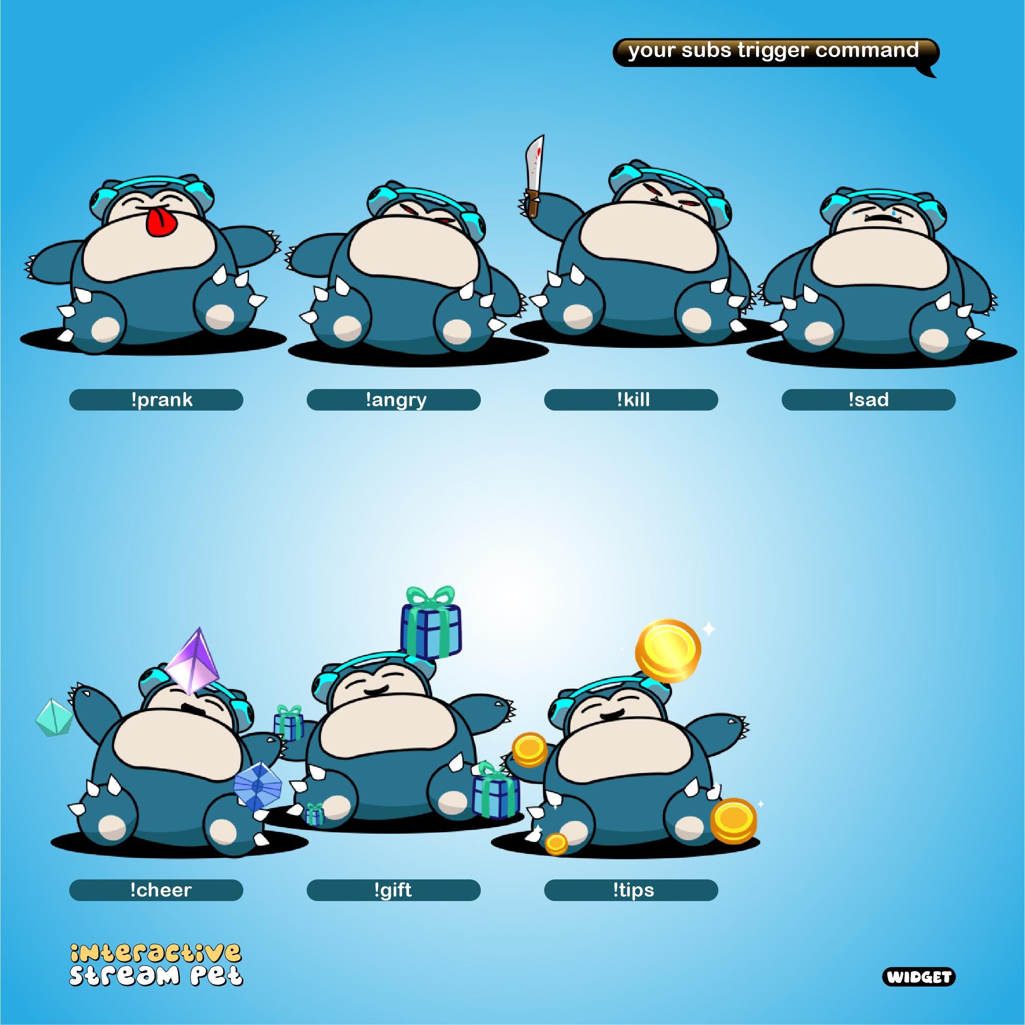 Relax Snorlax Stream Pet Overlay | Interactive Animated Virtual Pet for ...