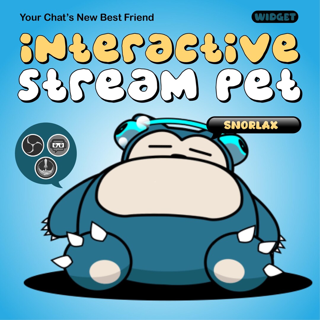 Relax Snorlax Stream Pet Overlay | Interactive Animated Virtual Pet for ...
