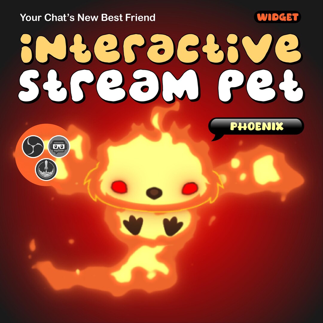 Phoenix Stream Pet Overlay | Interactive Animated Virtual Pet for Live ...