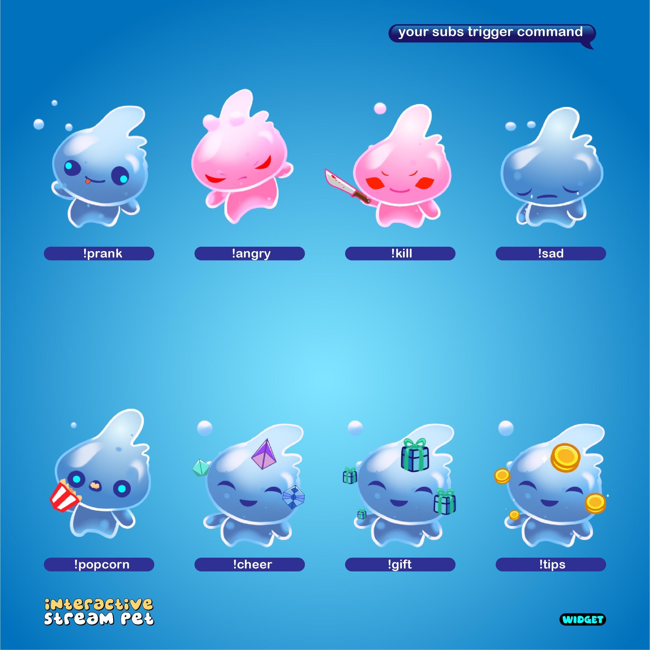 Water Spirit Stream Pet Overlay | Interactive Animated Virtual Pet for ...