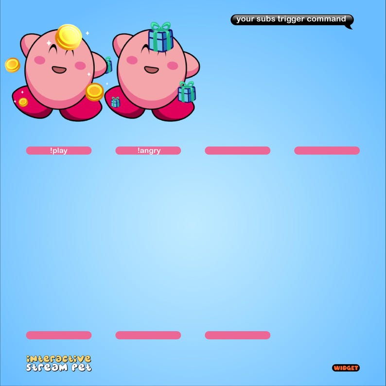 Cute Kirby Stream Widget. Interactive Animated Virtual Pet for Live ...