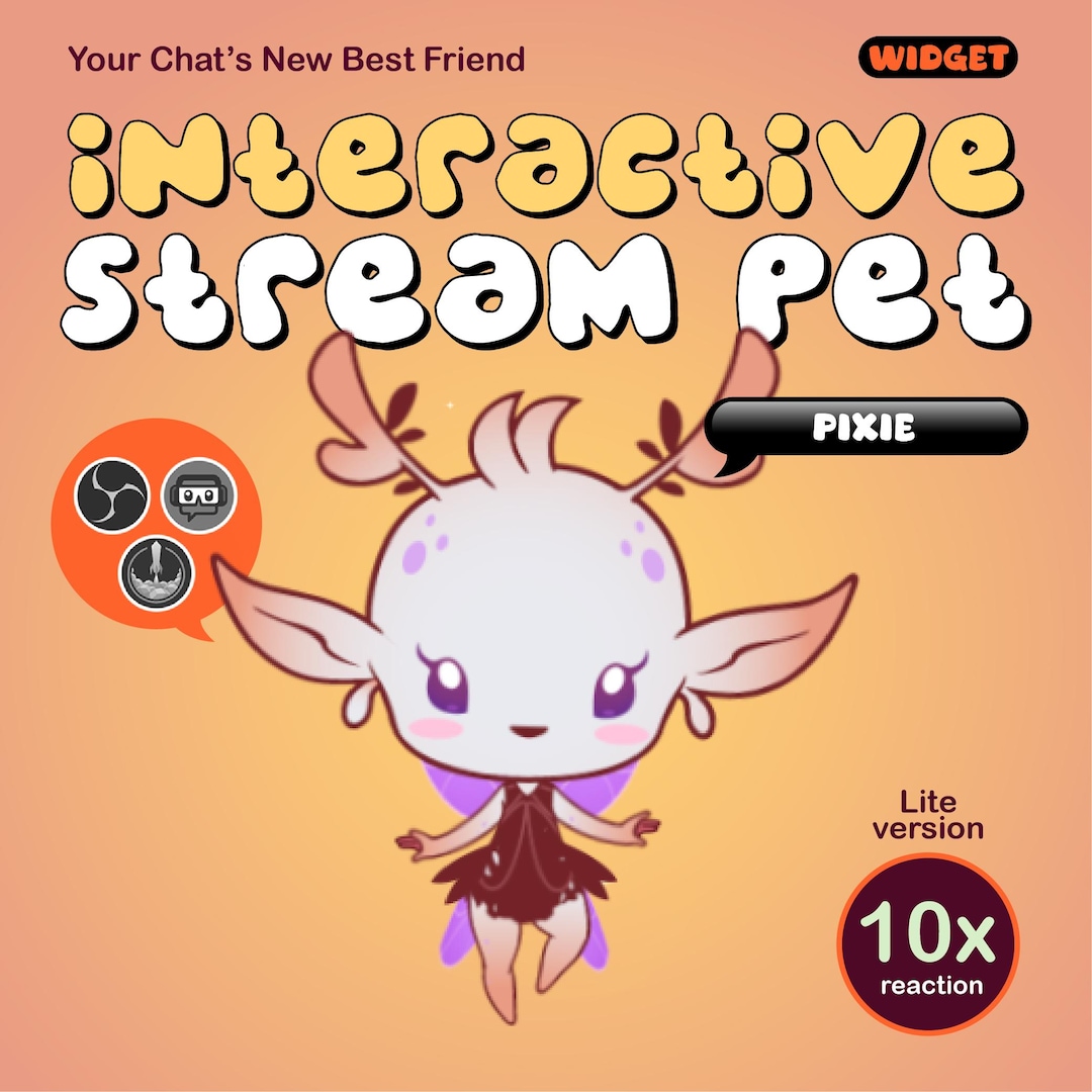 Magical Pixie Fairy Stream Pet Overlay | Interactive Animated Widget ...