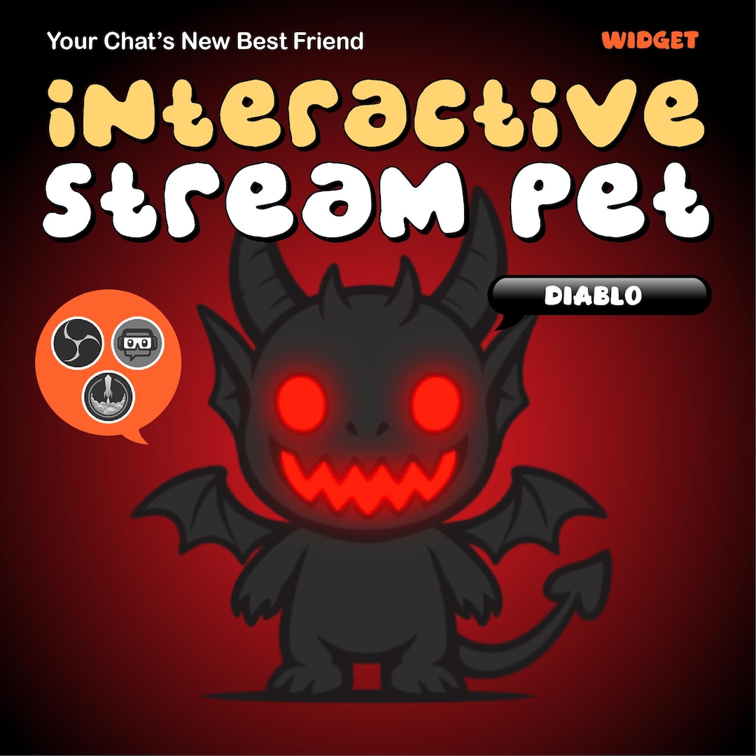 Diablo, Devil Stream Pet Overlay. Interactive Animated Virtual Pet for ...