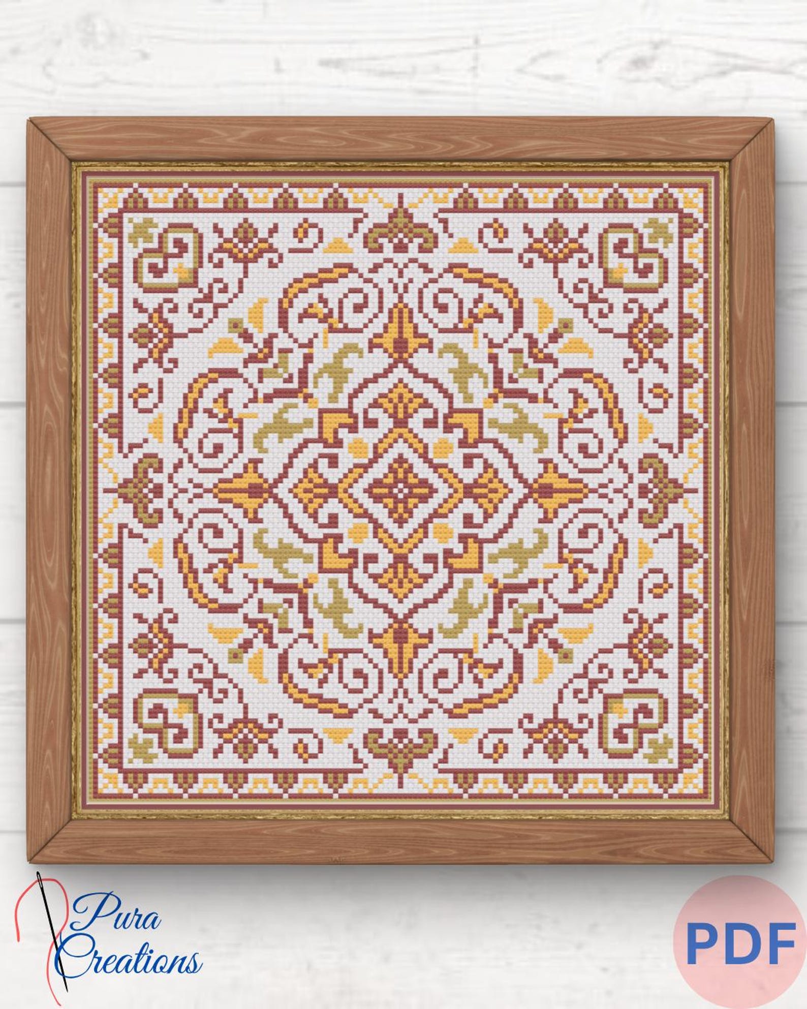 Andalusian Heritage Cross Stitch Pattern: Mosaic Design (PDF Download ...
