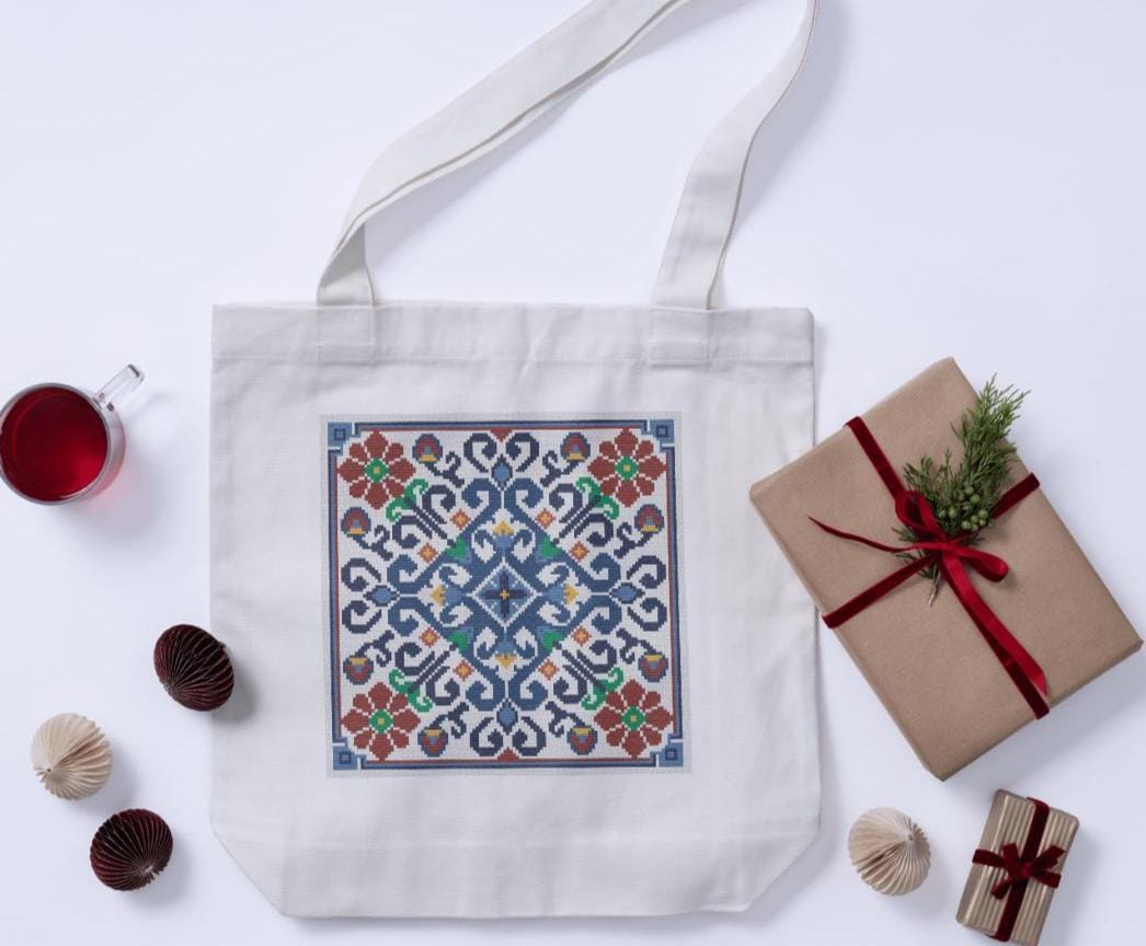 Talavera Cross Stitch Pattern – Andaluz Floral Medallion (PDF Pattern ...