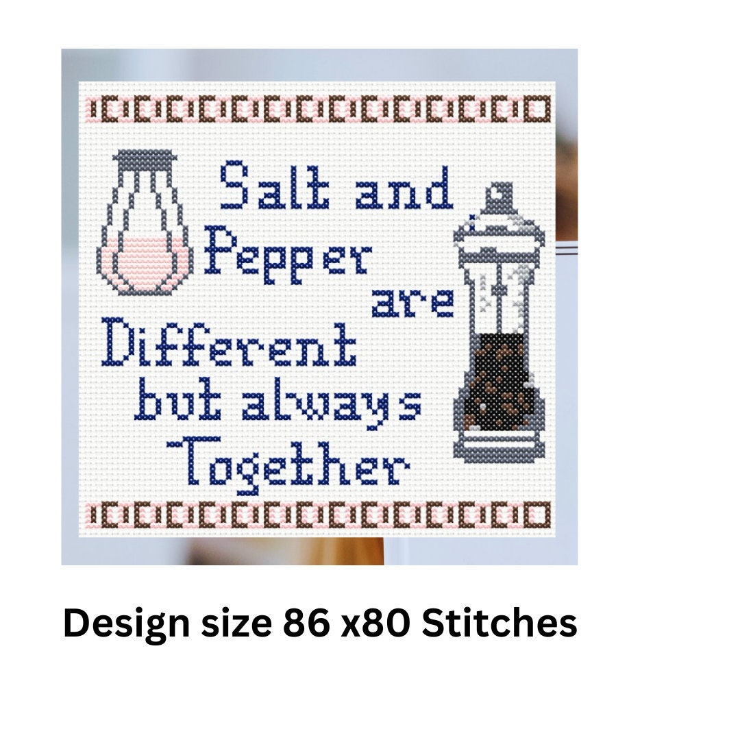 Salt and Pepper Stitch Quote, Cross Stitch Quote, Modern Cross Stitch ...