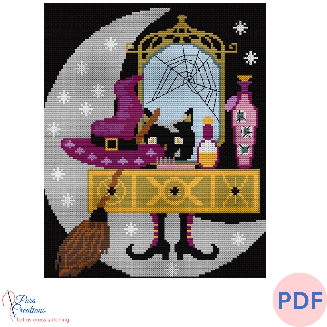 Vanity Witch Dresser Instant Download PDF Cross Stitch Pattern ...