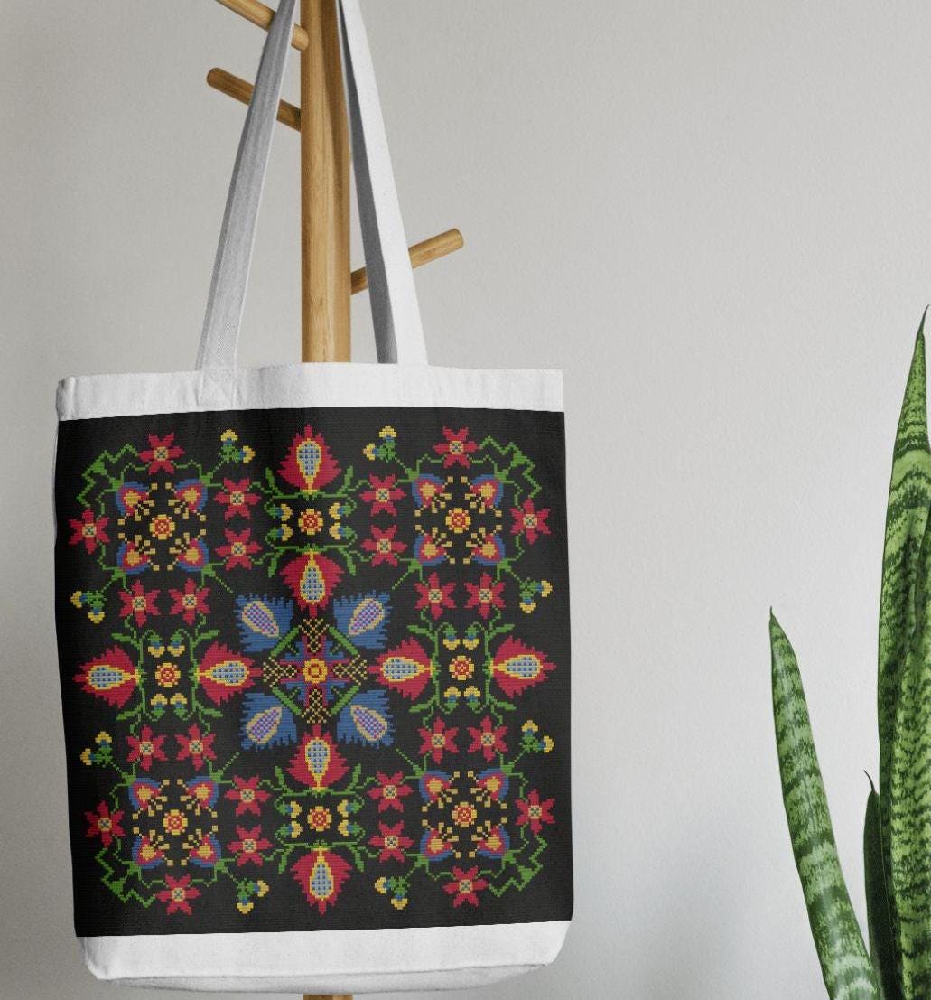 Balkan Floral Cross Stitch Pattern, Download PDF. Handmade Home Decor ...
