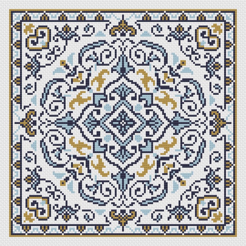 Andalusian Heritage Cross Stitch Pattern: Mosaic Design (PDF Download ...