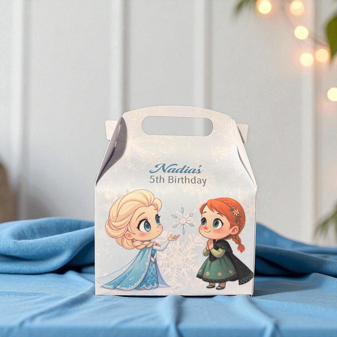 Princess Birthday Favor Box: Frozen Inspired Party Treat Bag - Etsy