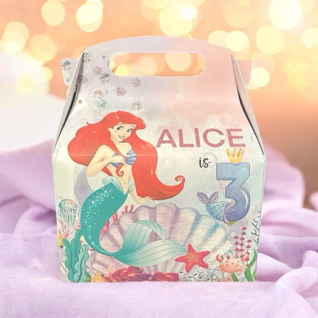 Personalized Mermaid Party Favor Box: Lilac Under the Sea Chocolate Box ...