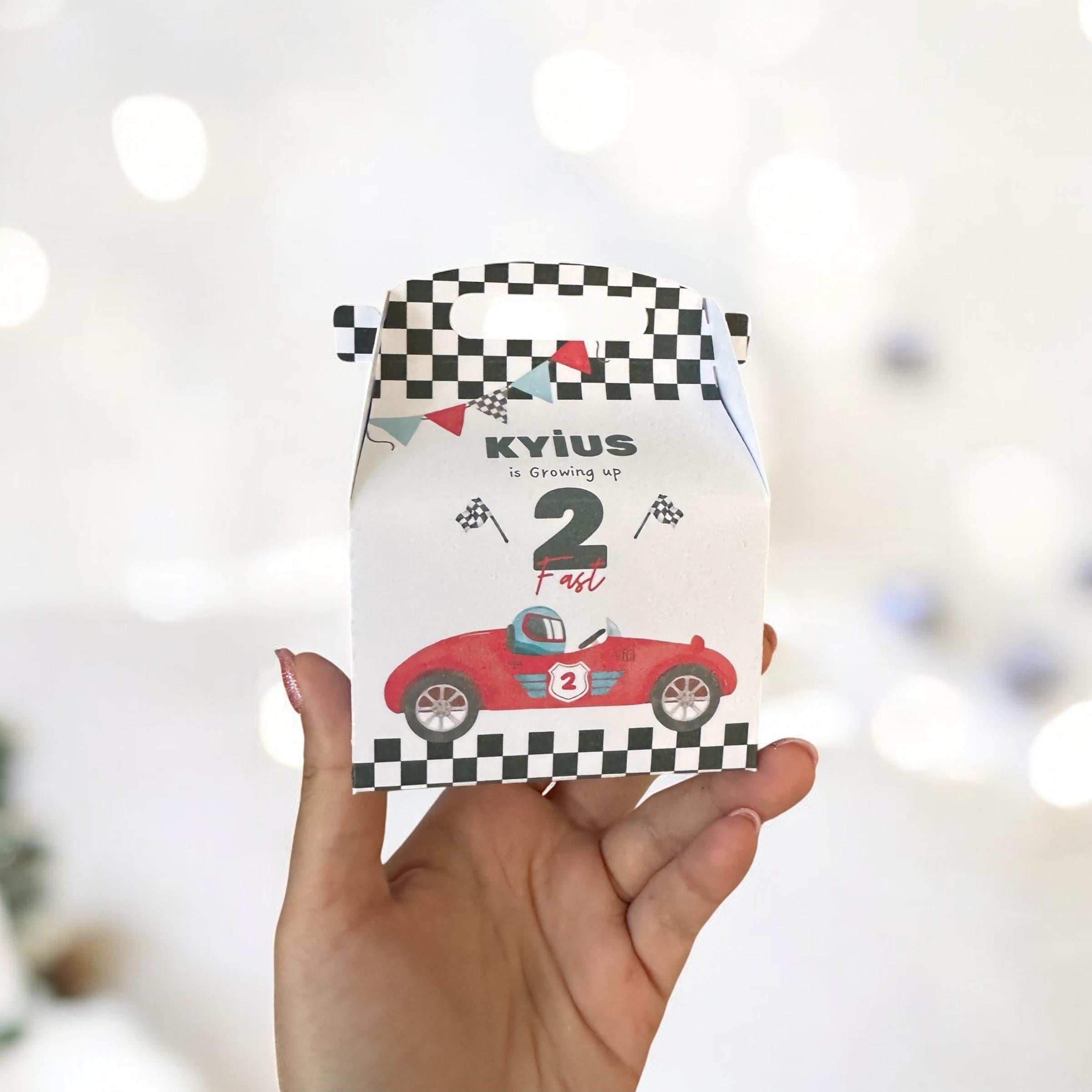 Two Fast Race Car Favor Box: Custom Birthday Party Chocolate Candy Box ...