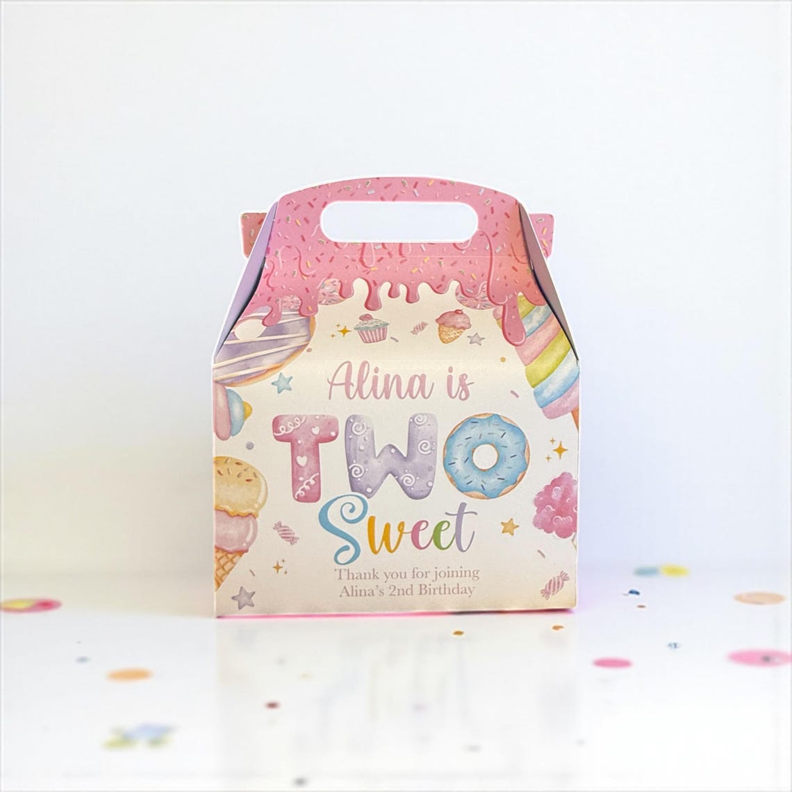Two Sweet Birthday Favor Box: Candyland Party, Personalized Name - Etsy