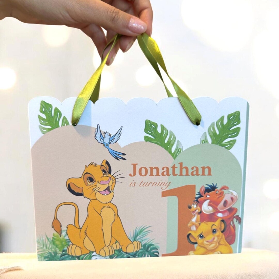 Lion Jungle Birthday Favor Box – Lion Goodie Bag for Baby Shower or ...