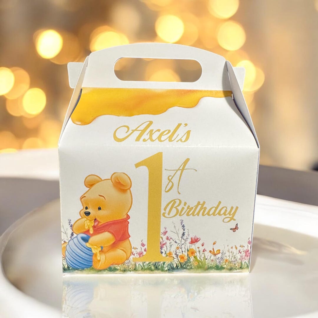 Winnie the Pooh Party Favor Box: Classic Birthday Almond Bag - Etsy