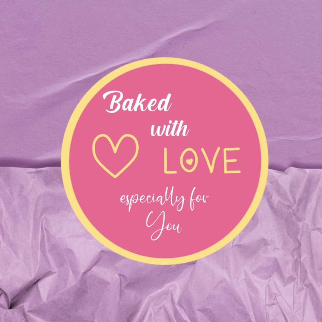 Baked With Love Sticker Png Sticker Png Sticker Template - Etsy