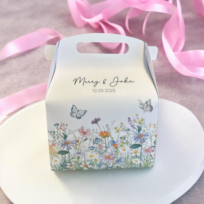 Wildflower Favor Box: Rustic Wedding, Bridal Shower Candy Bag - Etsy