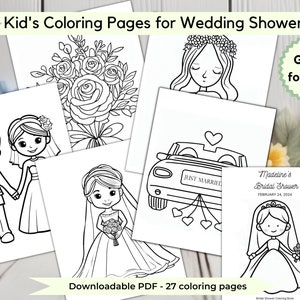 Bridal Shower Coloring Book, Bridal Shower Coloring Page, Kid Shower ...