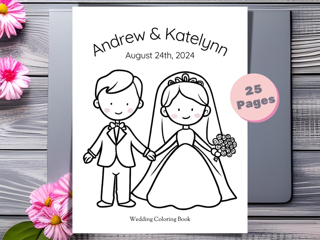 Wedding Coloring Book, Wedding Coloring Pages, Kid Wedding Favor, Kid ...