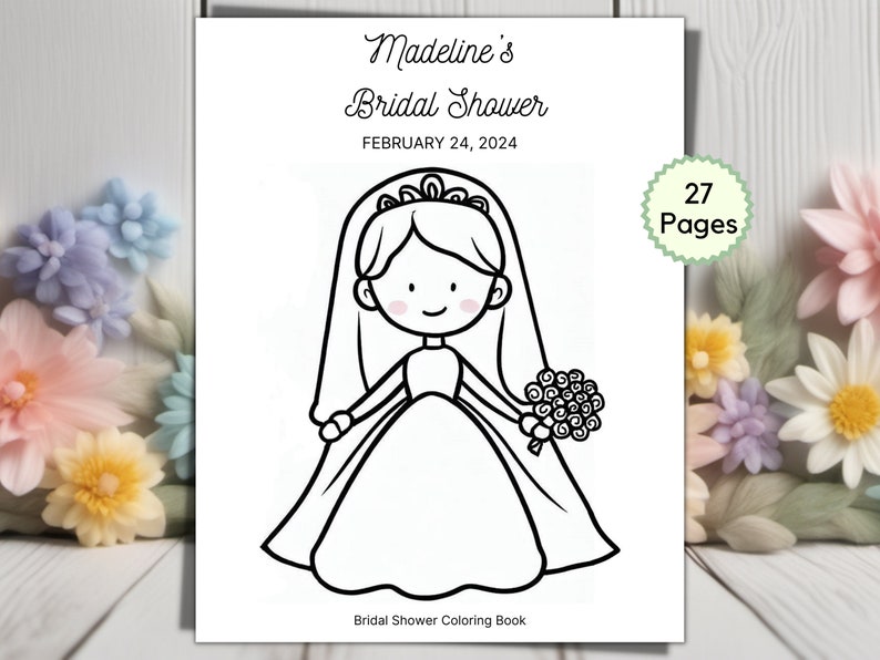 Bridal Shower Coloring Book, Bridal Shower Coloring Page, Kid Shower ...