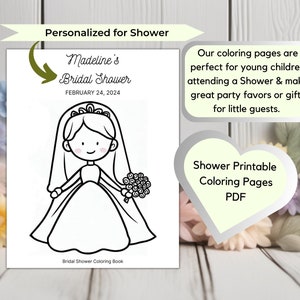 Bridal Shower Coloring Book, Bridal Shower Coloring Page, Kid Shower ...