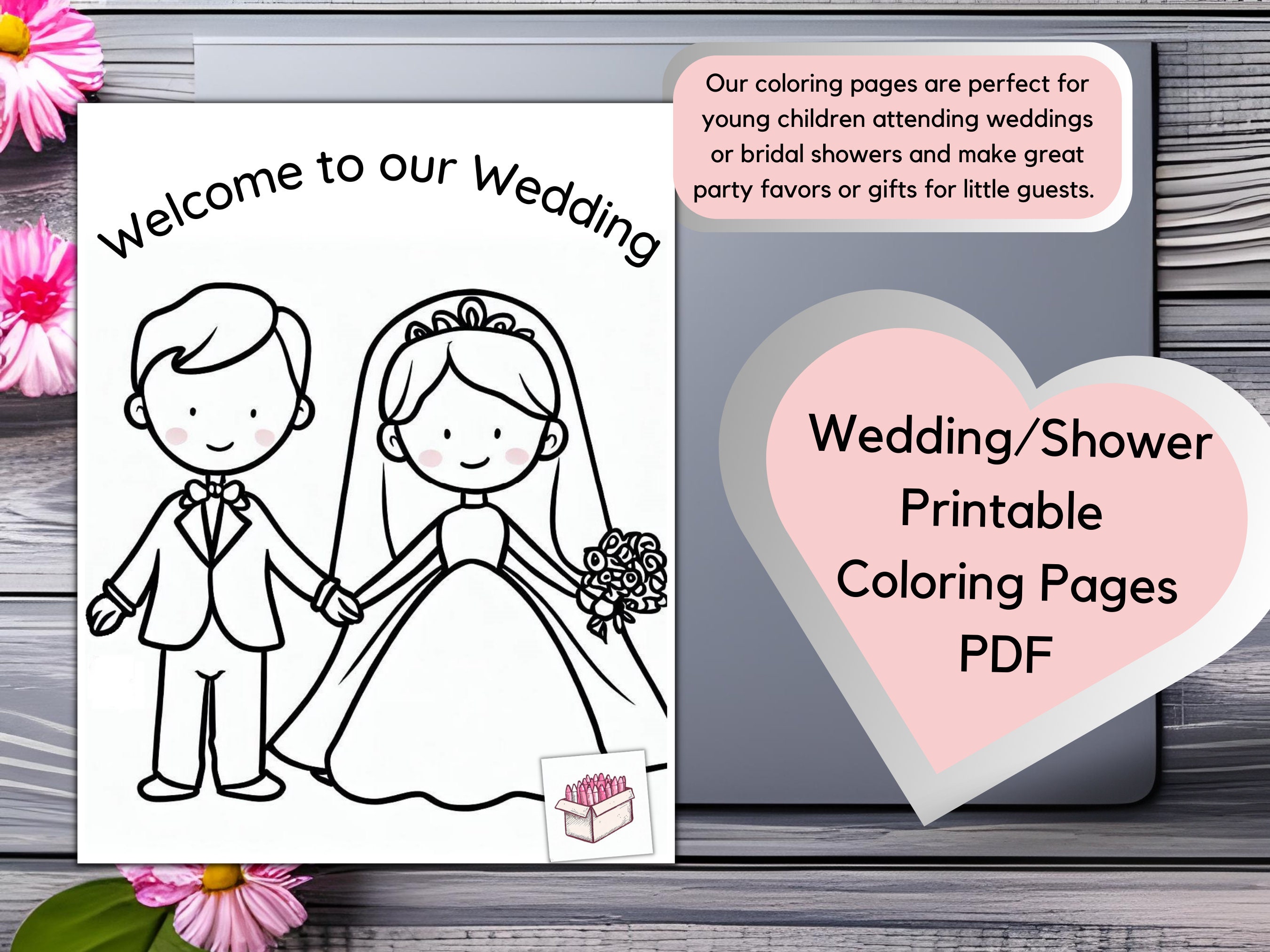 Wedding Coloring Book Wedding Coloring Pages Kid Wedding - Etsy