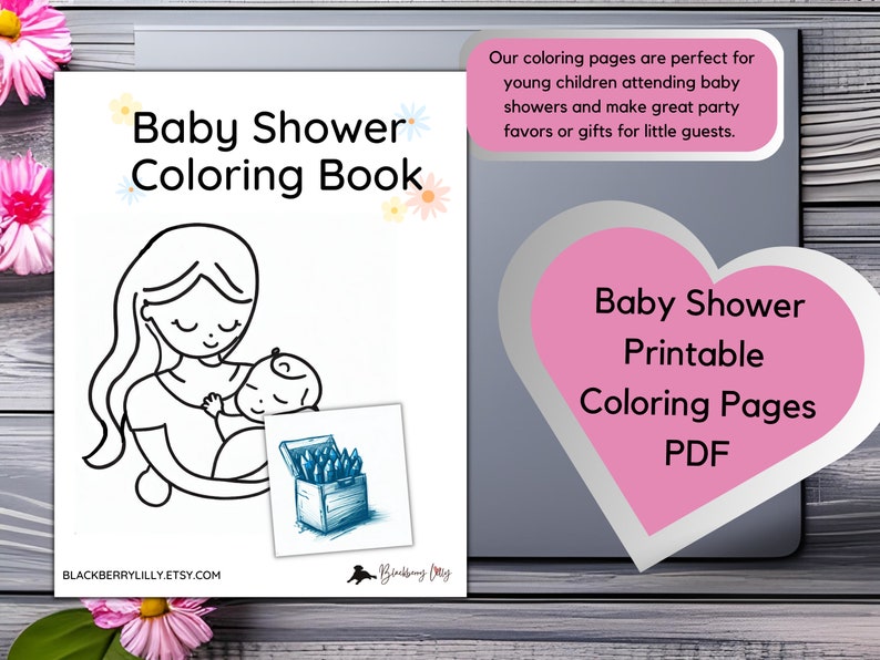 Baby Shower Coloring Book Baby Shower Coloring Pages Activity - Etsy