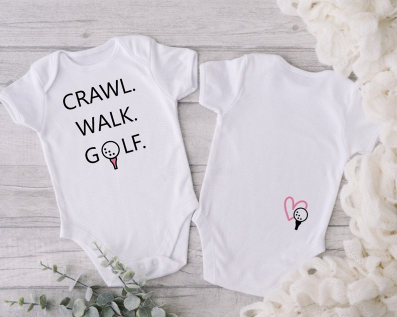 Crawl Walk Golf Onesie®, Golf Onesie® Girl, Golf Baby Gift, Newborn ...