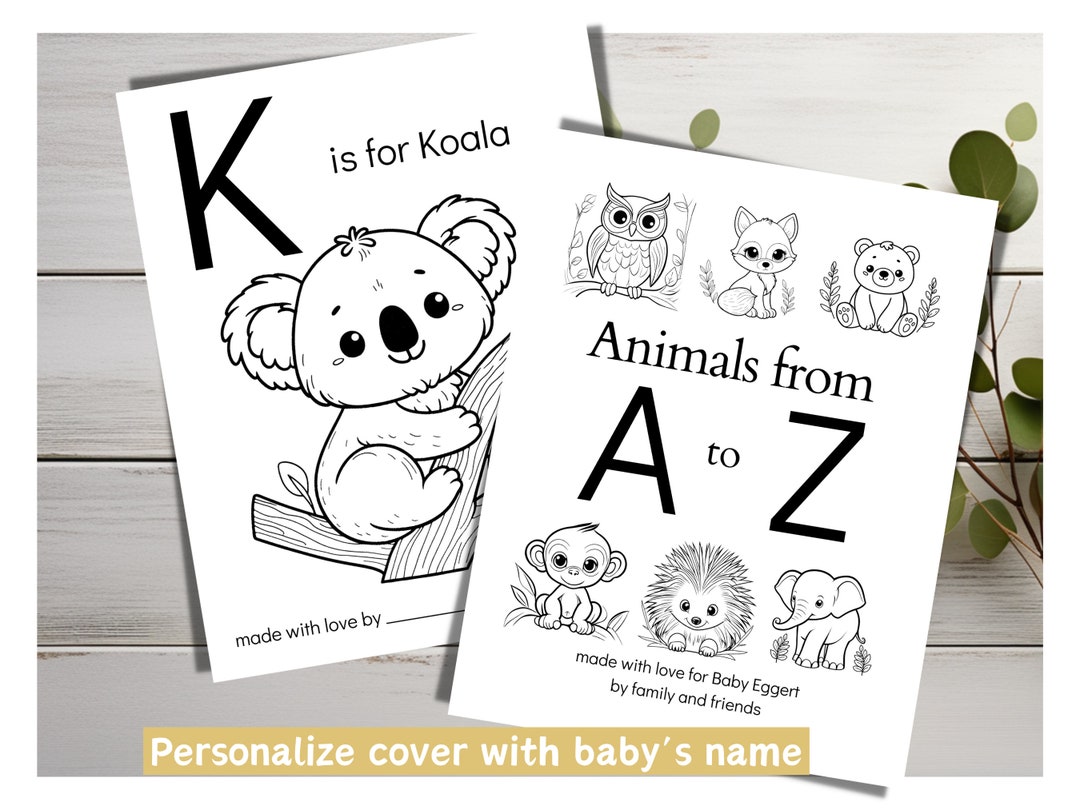 Libro para colorear ABC, Libro para colorear ABC Baby Shower, Libro ...