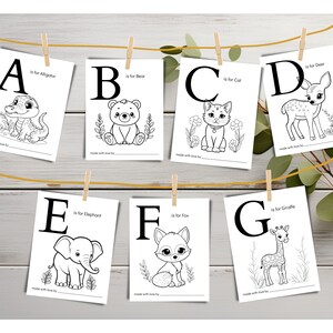 ABC Baby Shower Coloring Book, ABC Coloring Book, Alphabet Coloring ...