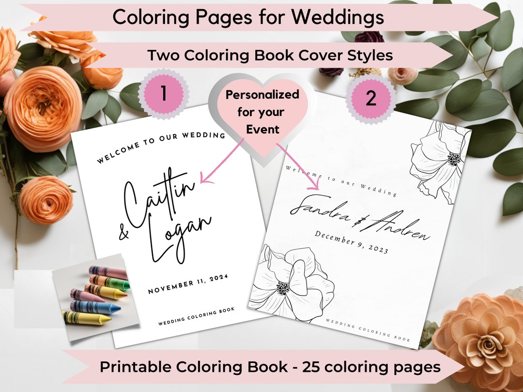 Wedding Coloring Book, Wedding Coloring Pages, Kids Wedding Activity ...