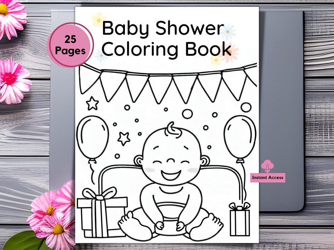 Baby Shower Coloring Book, Baby Shower Coloring Pages, Baby Shower ...