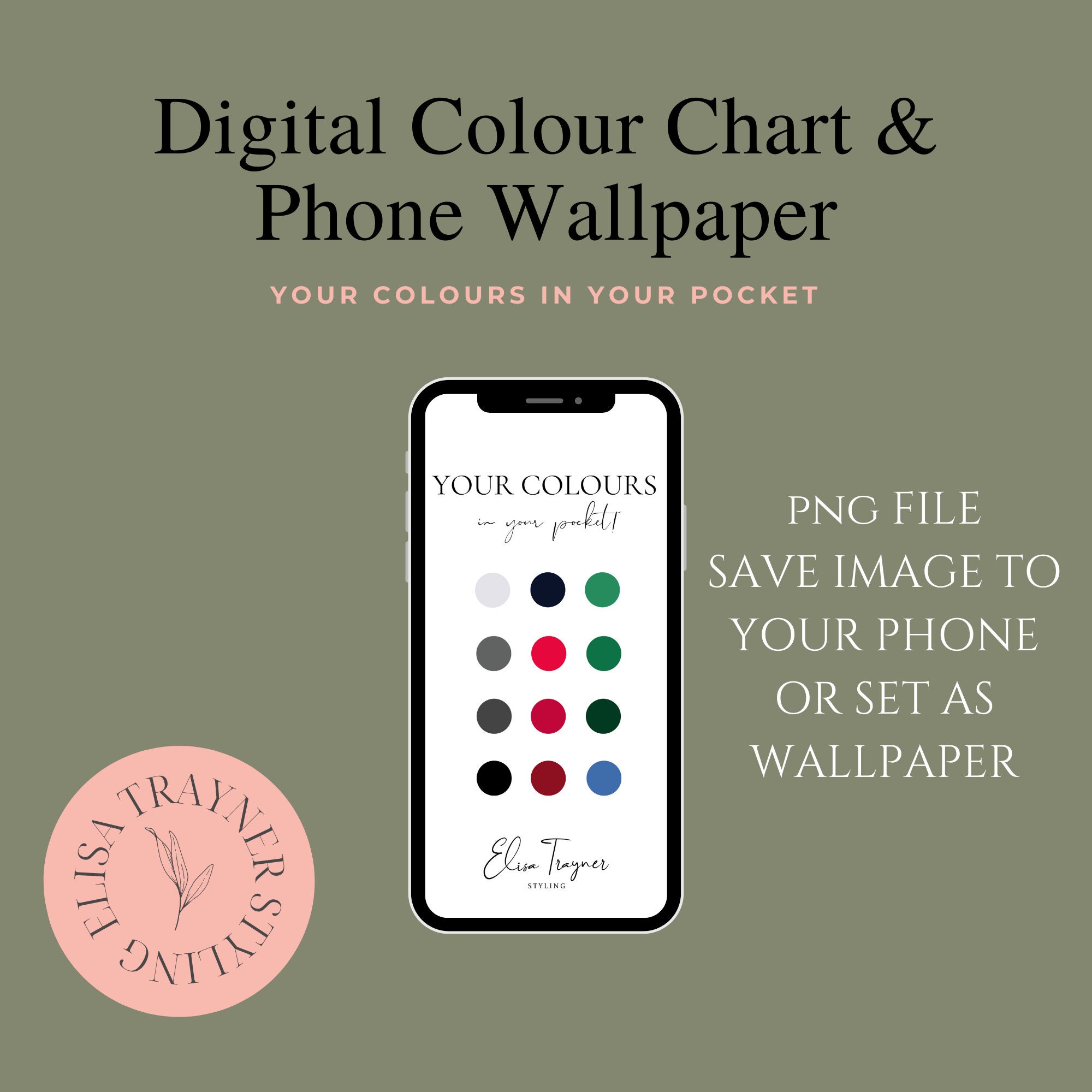 Digital Colour Chart & Phone Screen Saver, Winter Colour Palette ...