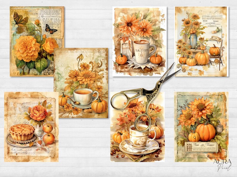 Cozy Autumn Junk Journal Kit, Coffee Fall Junk Journal Pages ...