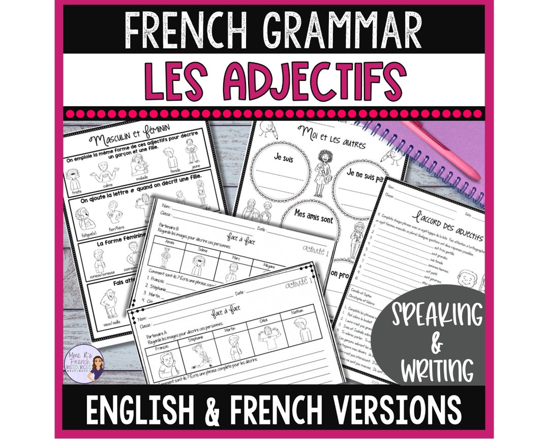 French Worksheets: French Adjectives Digital Resource, French Learning ...