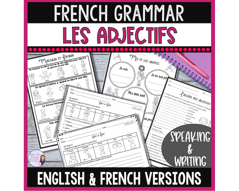 French Worksheets: French Adjectives Digital Resource, French Learning ...