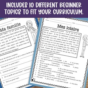 French Reading Comprehension Activities, French Texts for Beginners ...