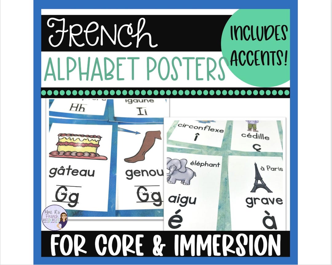 French Alphabet Printable Poster Set for French Classroom, French ...