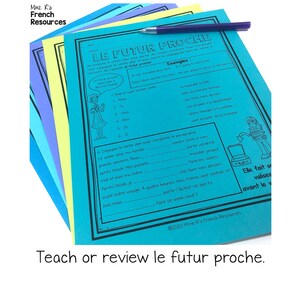 French Verb Worksheets: Aller Present Tense + Futur Proche Activities ...