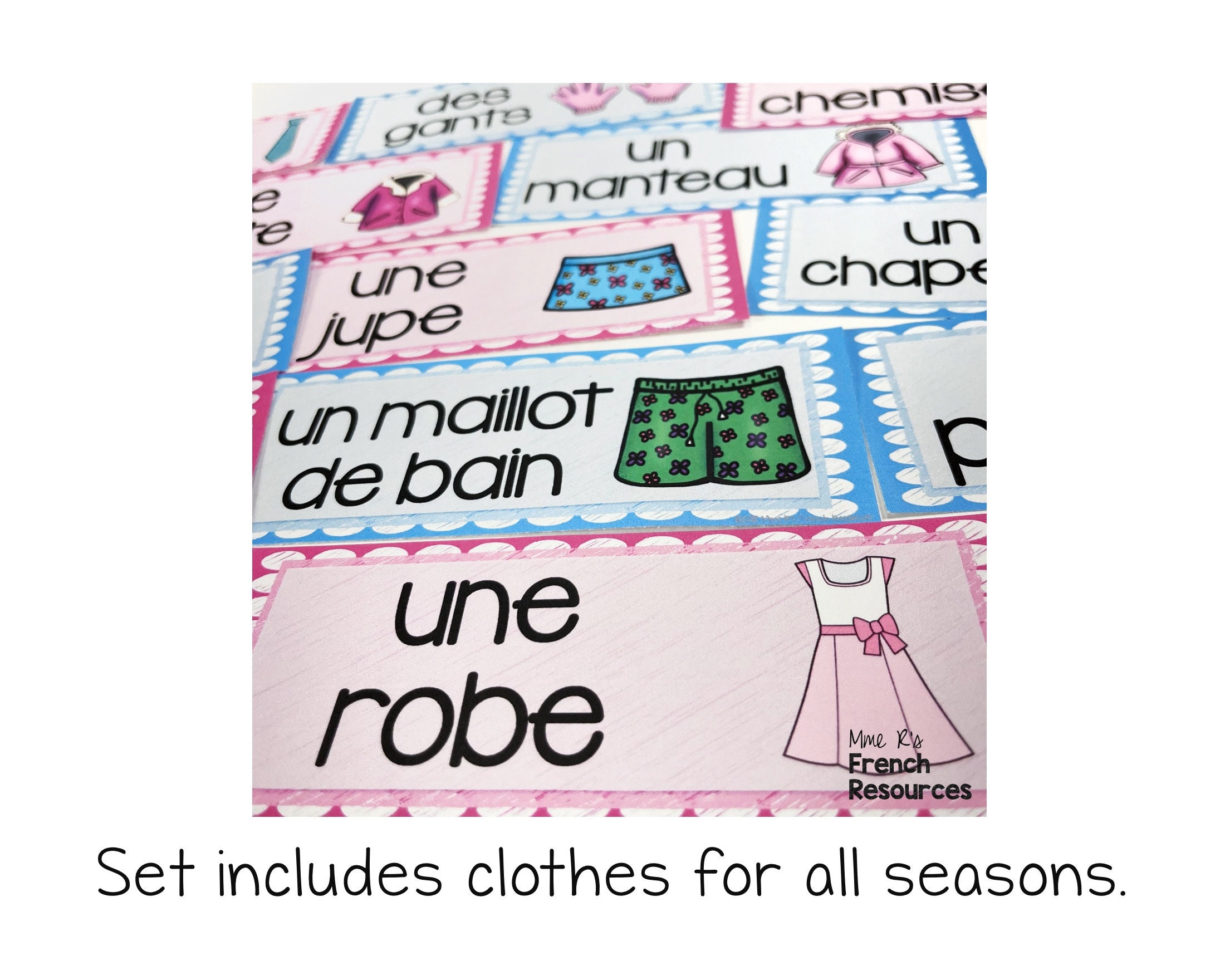 French Clothing Vocabulary Word Wall, Classroom Decor, Classroom ...