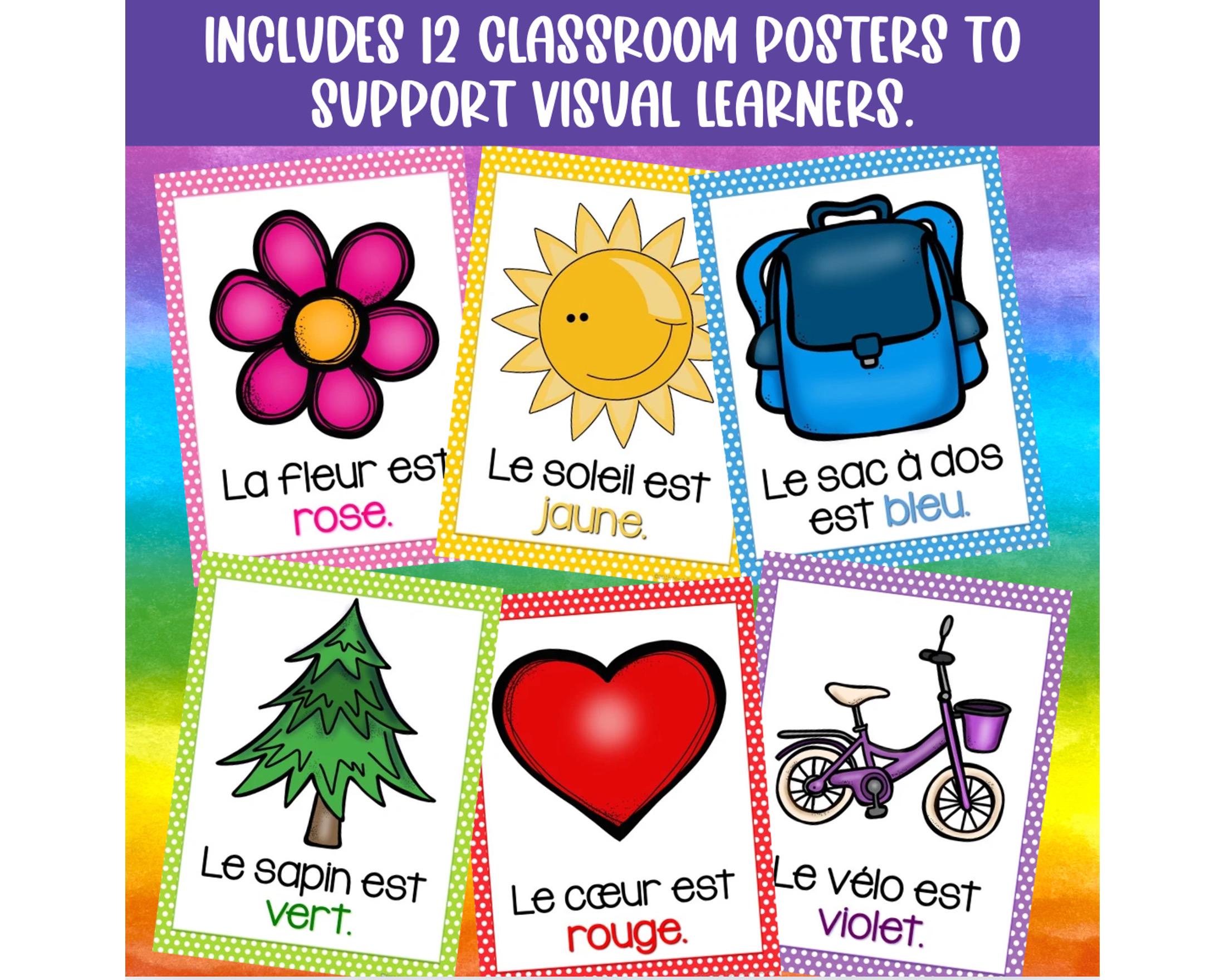 French Worksheets: French Colors Vocabulary, French Class Colors ...