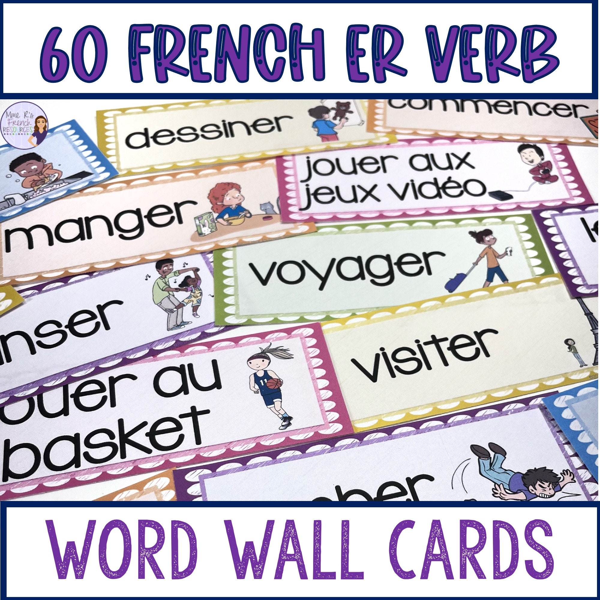 French ER Verbs Word Wall Classroom Decor Classroom Bulletin - Etsy