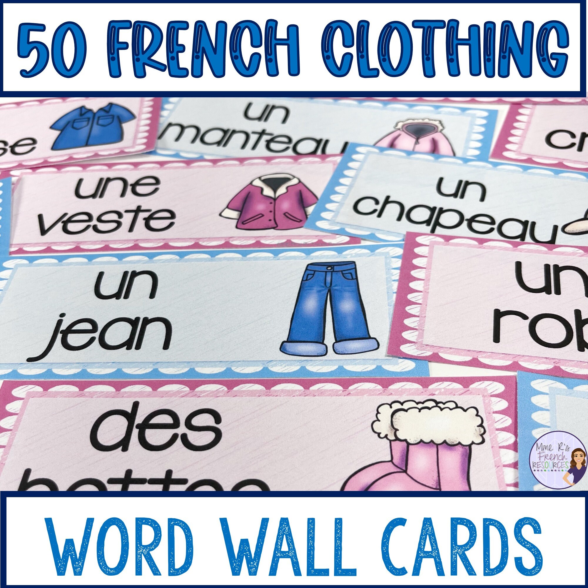 French Clothing Vocabulary Word Wall, Classroom Decor, Classroom ...