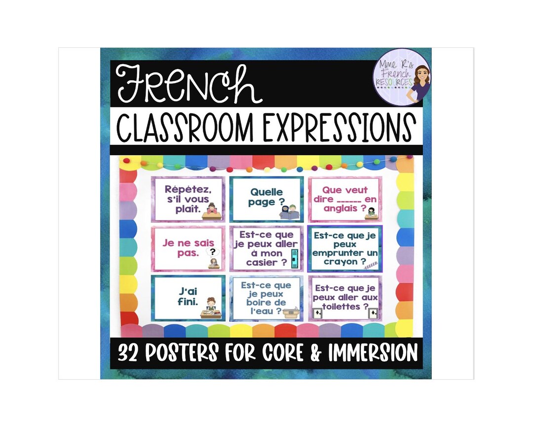 French Classroom Expressions Posters: Core & Immersion (digital ...