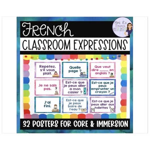 French Classroom Expressions Posters: Core & Immersion (digital ...