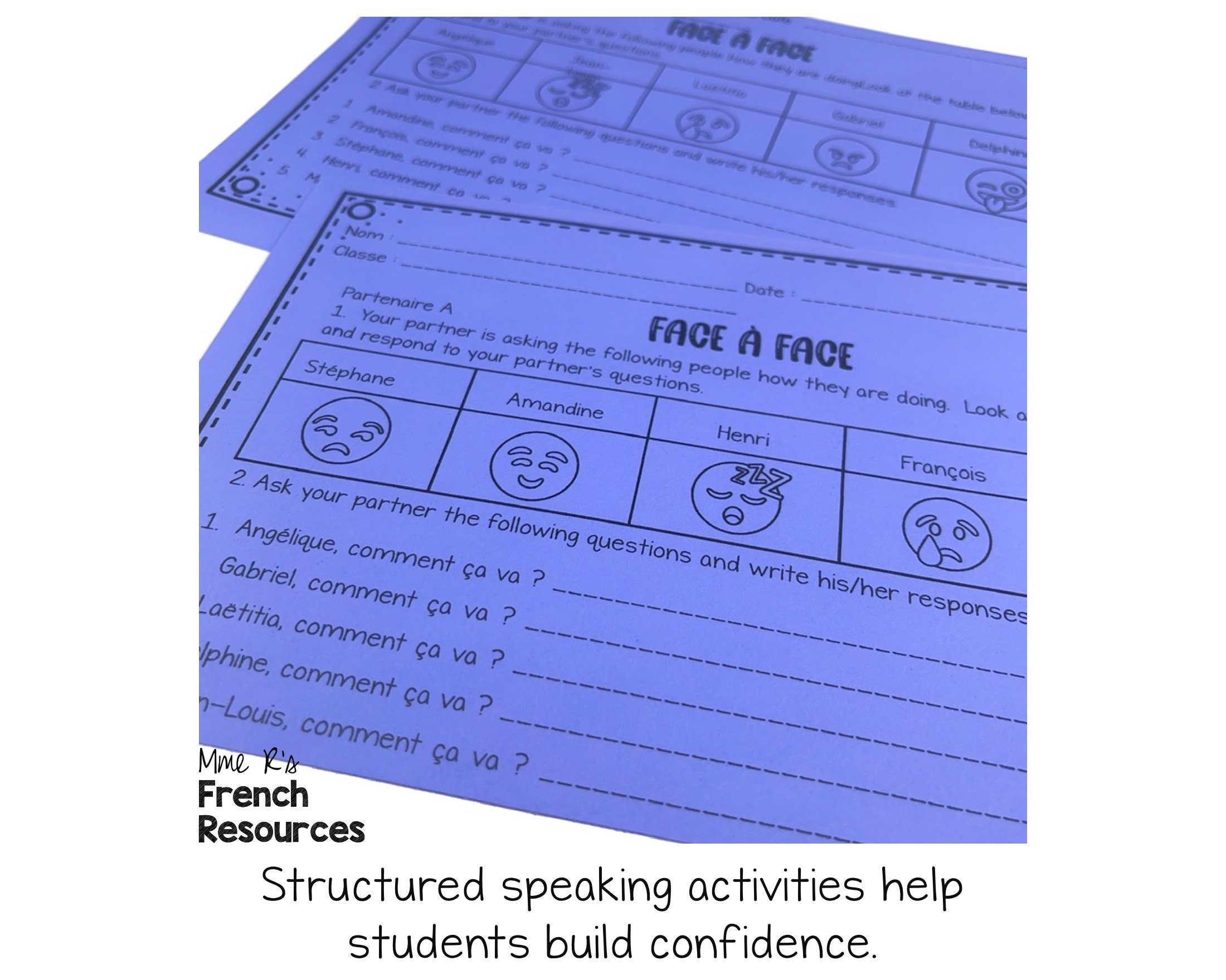 French Worksheets : Greetings Vocabulary and Speaking Activities ...