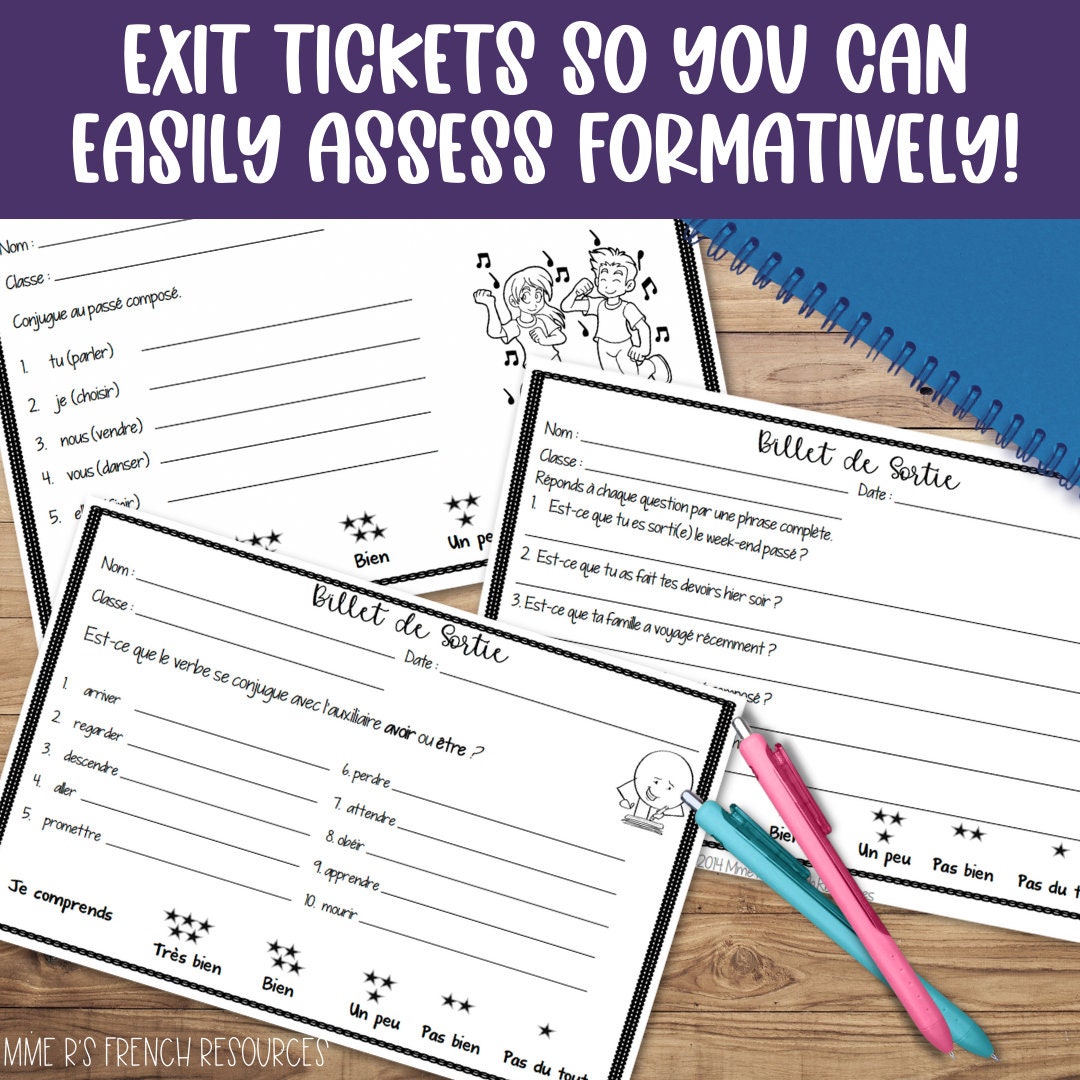 Passé Composé French Worksheets for French Verb Conjugation, French ...