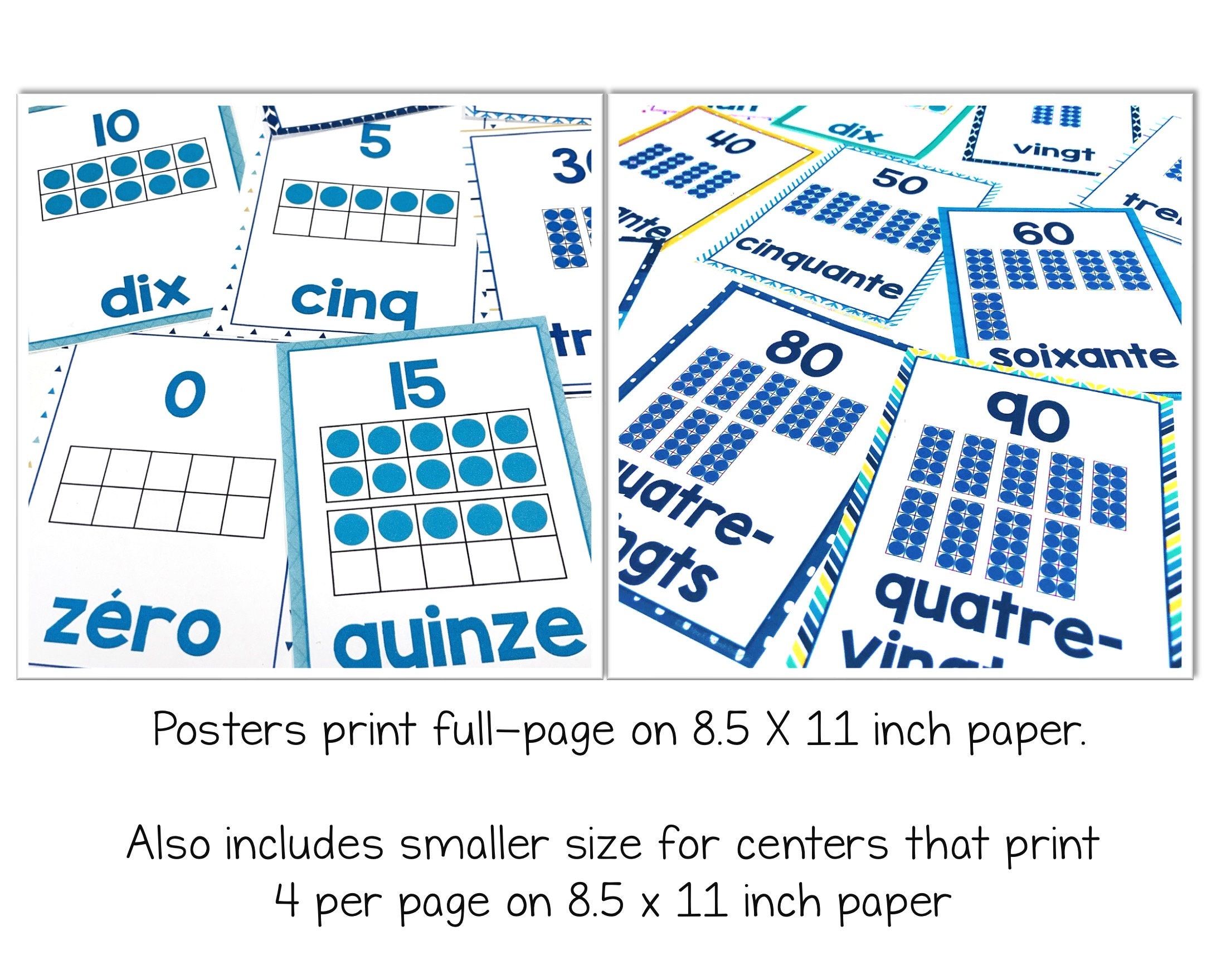 French Numbers Printable Posters for the Classroom: Printable French ...