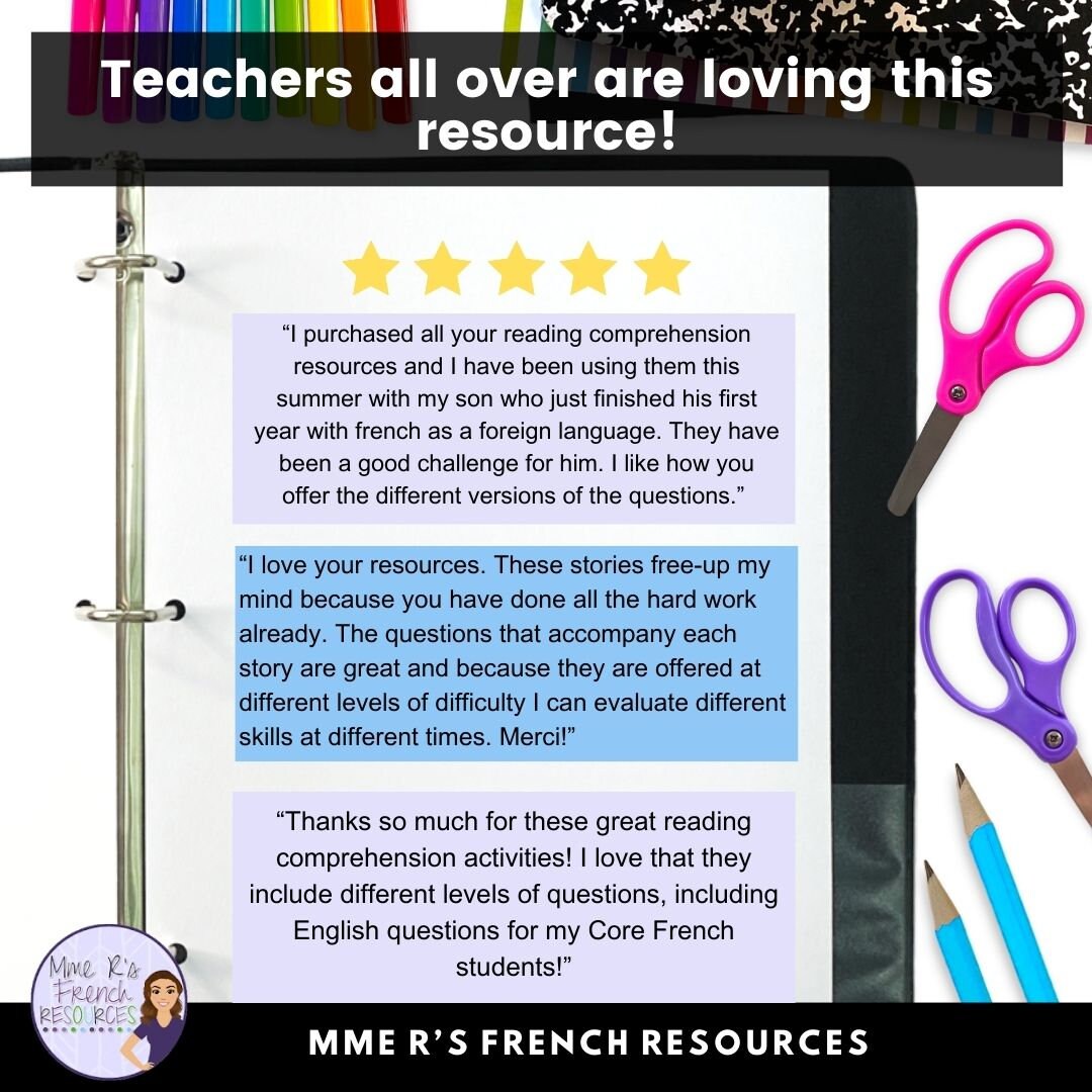 French Reading Comprehension Activities French Texts for - Etsy